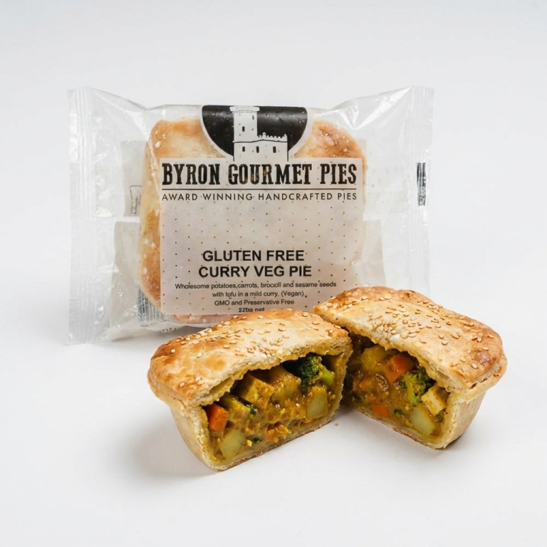 Buy Byron Gourmet Gluten Free Curry Veg Pie Online Sydney | Frozberries