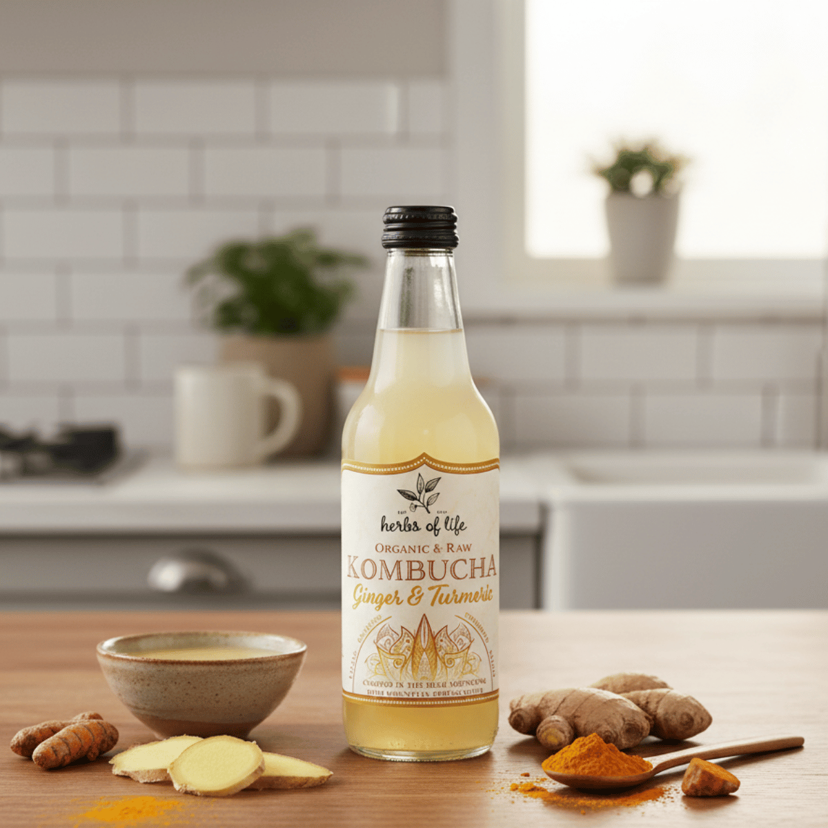 Buy Herbs of Life Ginger Turmeric Kombucha 330ml Online Sydney ...